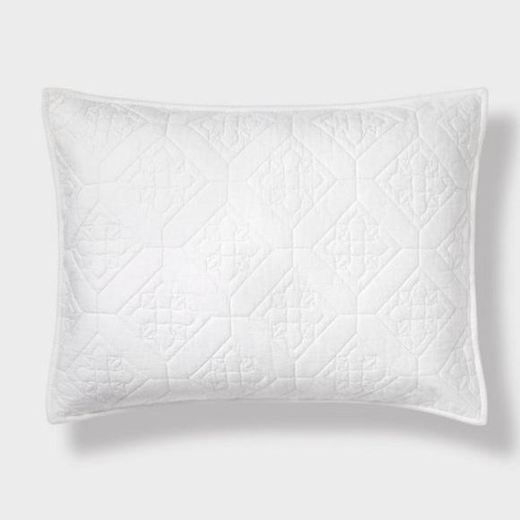 Threshold | Bedding | Standard Embroidered Cotton Quiltsham White ...